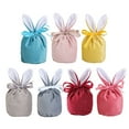 Dengjunhu 5Pcs Easter Gifts Bags Easter Bunny Ear Drawstring Candy Bags ...
