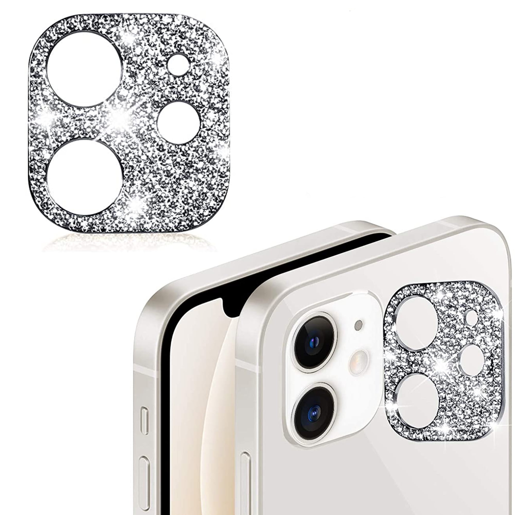 Dteck Bling Diamond Camera Lens Protector for iPhone 12, Black ...