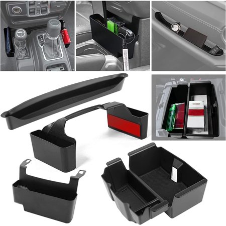 4PCS Interior Storage Accessories with Center Console Organizer Tray ...