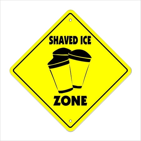 Shaved Ice Crossing Sign Zone Xing | Indoor/Outdoor | 17" Tall Water ...