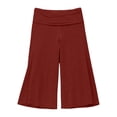 Pants for Women Work Fold Over Cropped Yoga Culotte Bottoms Palazzo ...
