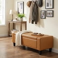49''W Storage Ottoman Bench, 30 Gallons End of Bed Bench, Faux Leather ...