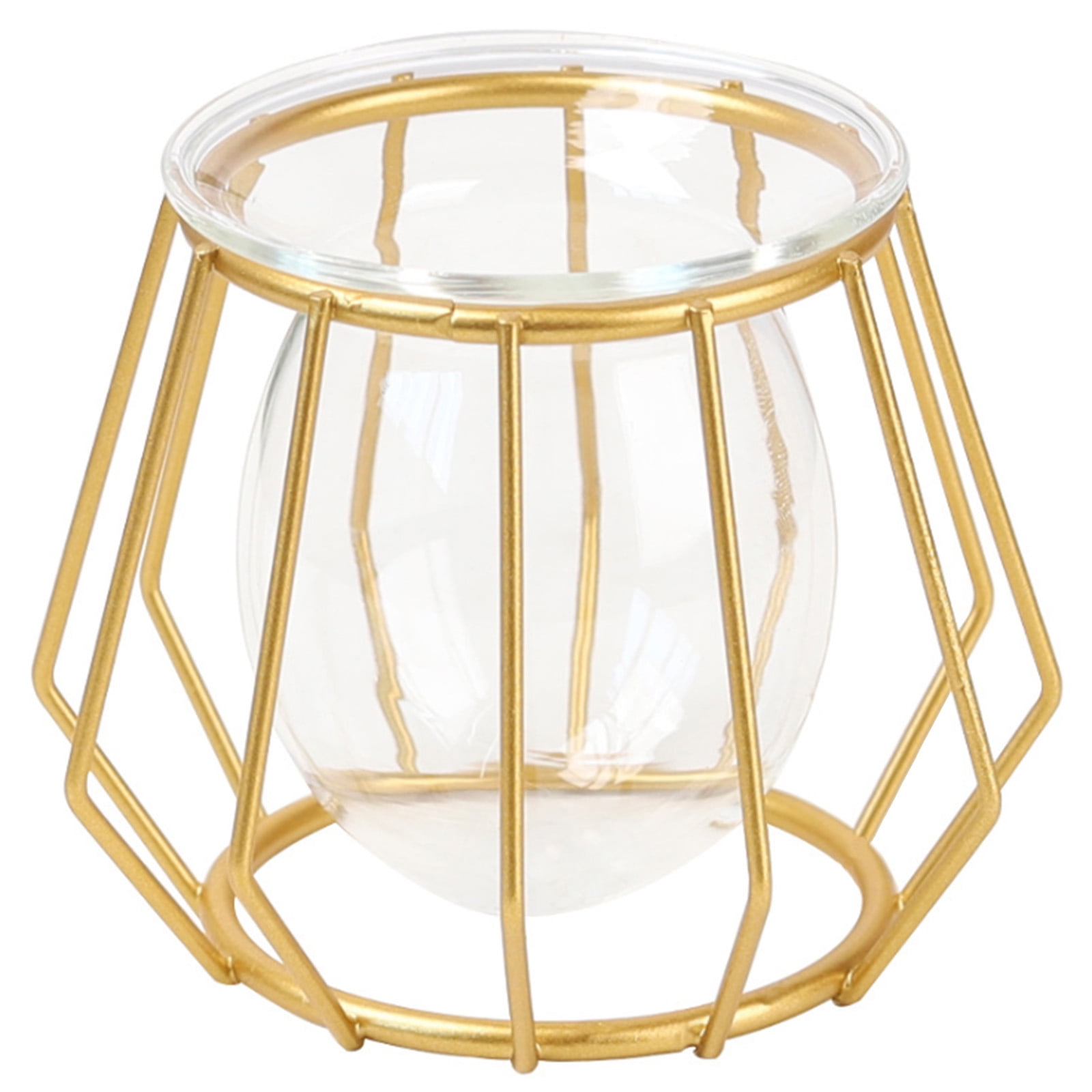 Metal Frame Flower Pot Vase Hydroponic Container Glass Modern Retro ...