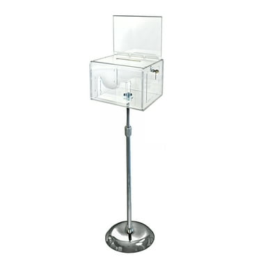 Azar 206320-WHT Large White Suggestion Box on Adjustable Pedestal Floor ...