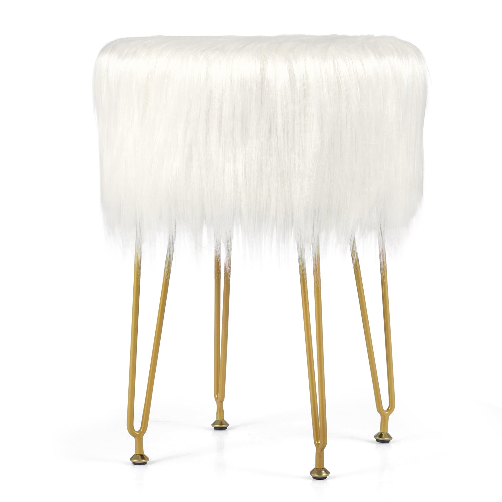 Click here for Giantex Faux Fur Vanity Stool Chair  Round Footsto... prices
