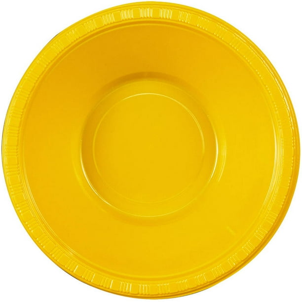 School Bus Yellow, Yellow, Plastic Bowls, 20pk - Walmart.com