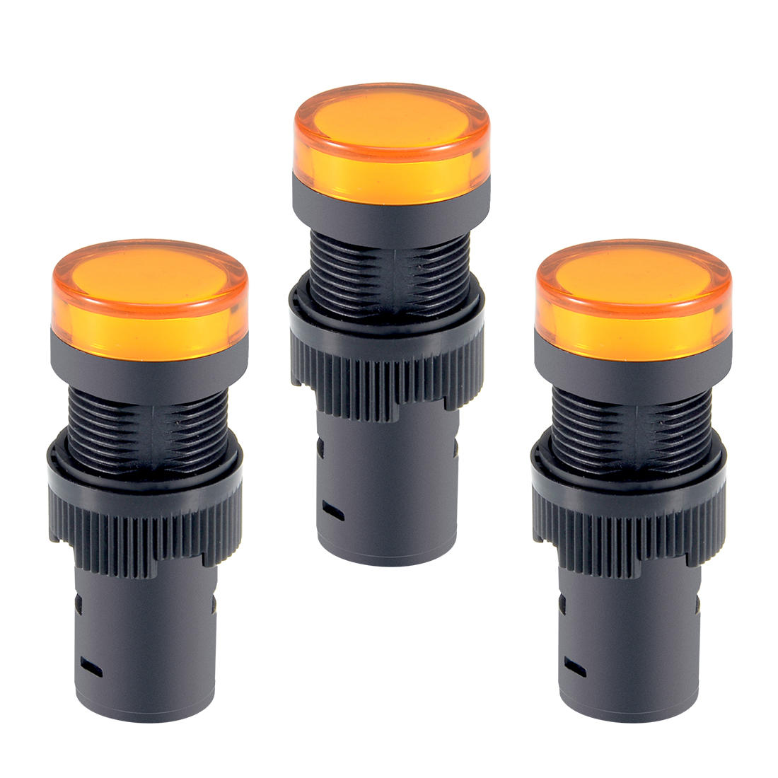 Indicator Lights /DC 24V, Yellow , Flush Panel Mount 5/8" 16mm, 3Pcs ...