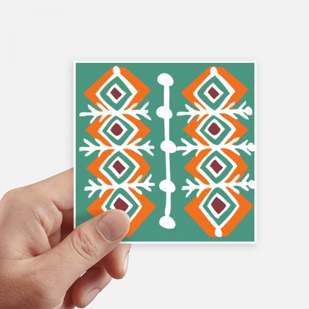 Green Pattern Mexico Totems Ancient Civilization Sticker Square ...