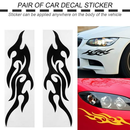 2 Pcs Fire Flame Sticker Styling Car Auto Side Door Truck Bumper Window ...