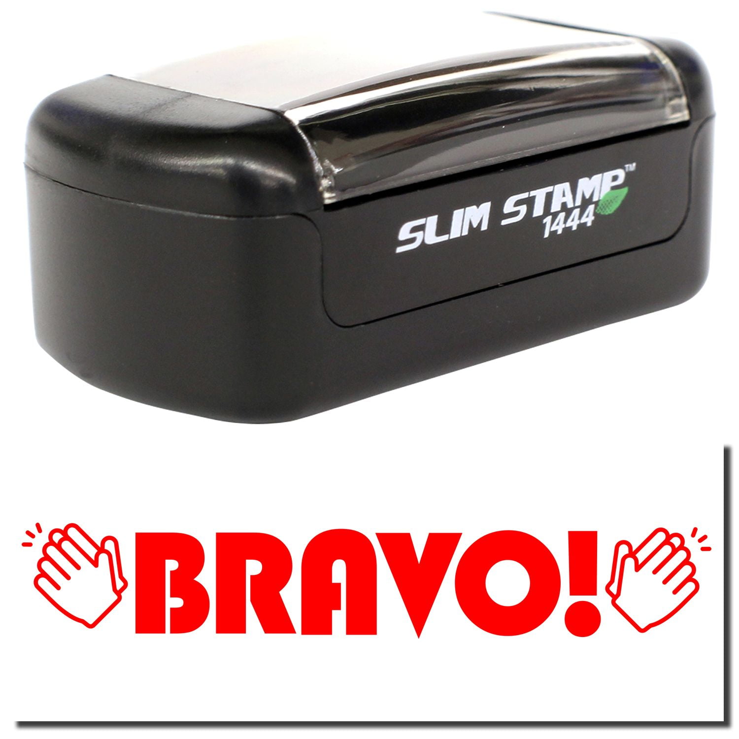 Slim Pre-Inked Bravo with Hands Stamp, Slim 1444, Ultra Slim Design ...