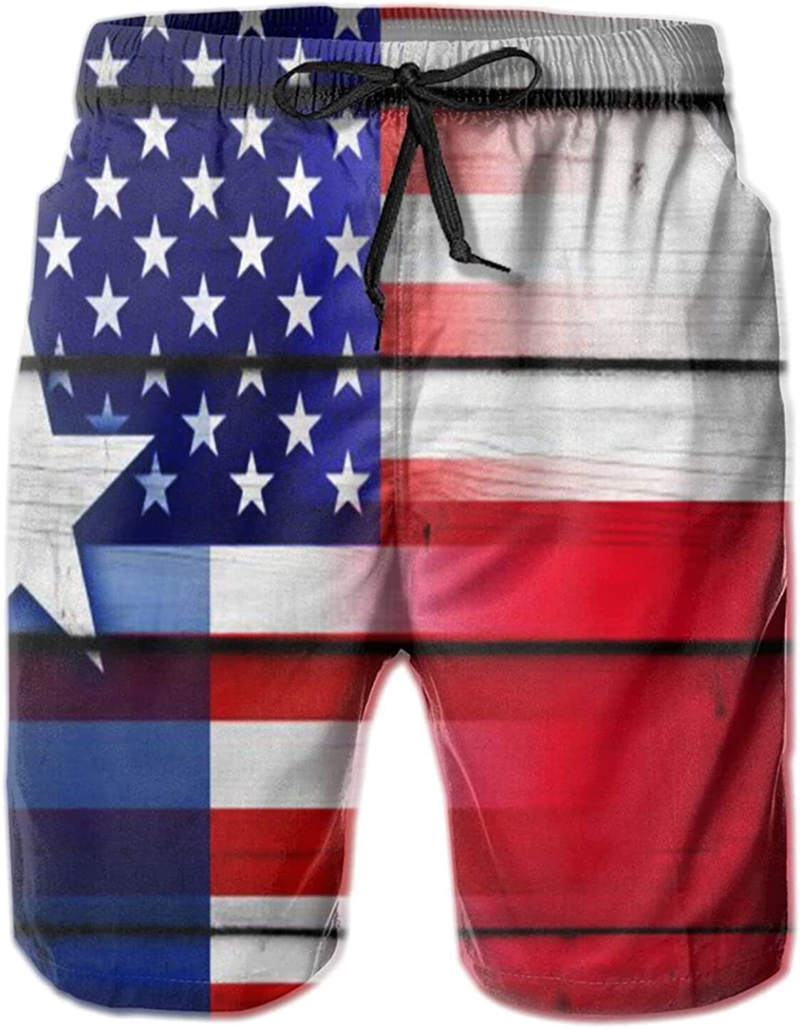 Men's Beach Shorts USA Texas Flag 3D Printed Swim Trunks Quick Dry Surf ...