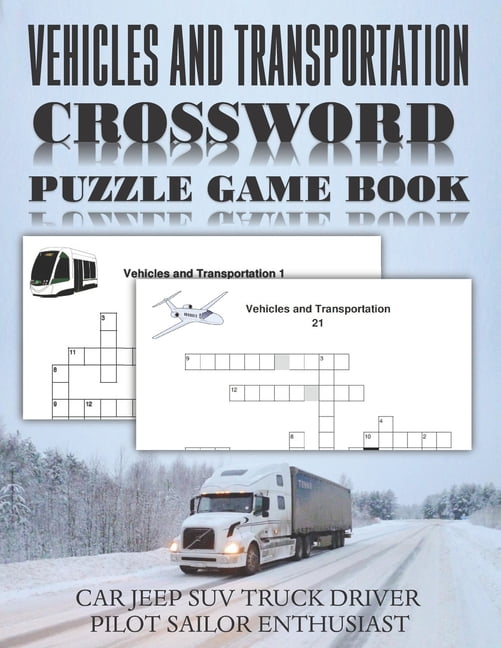 Vehicles and Transportation Crossword Puzzle Game Book Car Jeep SUV ...