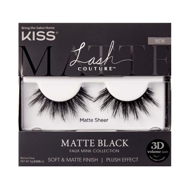 KISS Lash Couture Matte Black Faux Mink Eyelashes Multipack, Matte ...