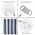 66x72 Inch Shower Curtains for Bathroom, Navy Blue Striped Fabric Bath ...