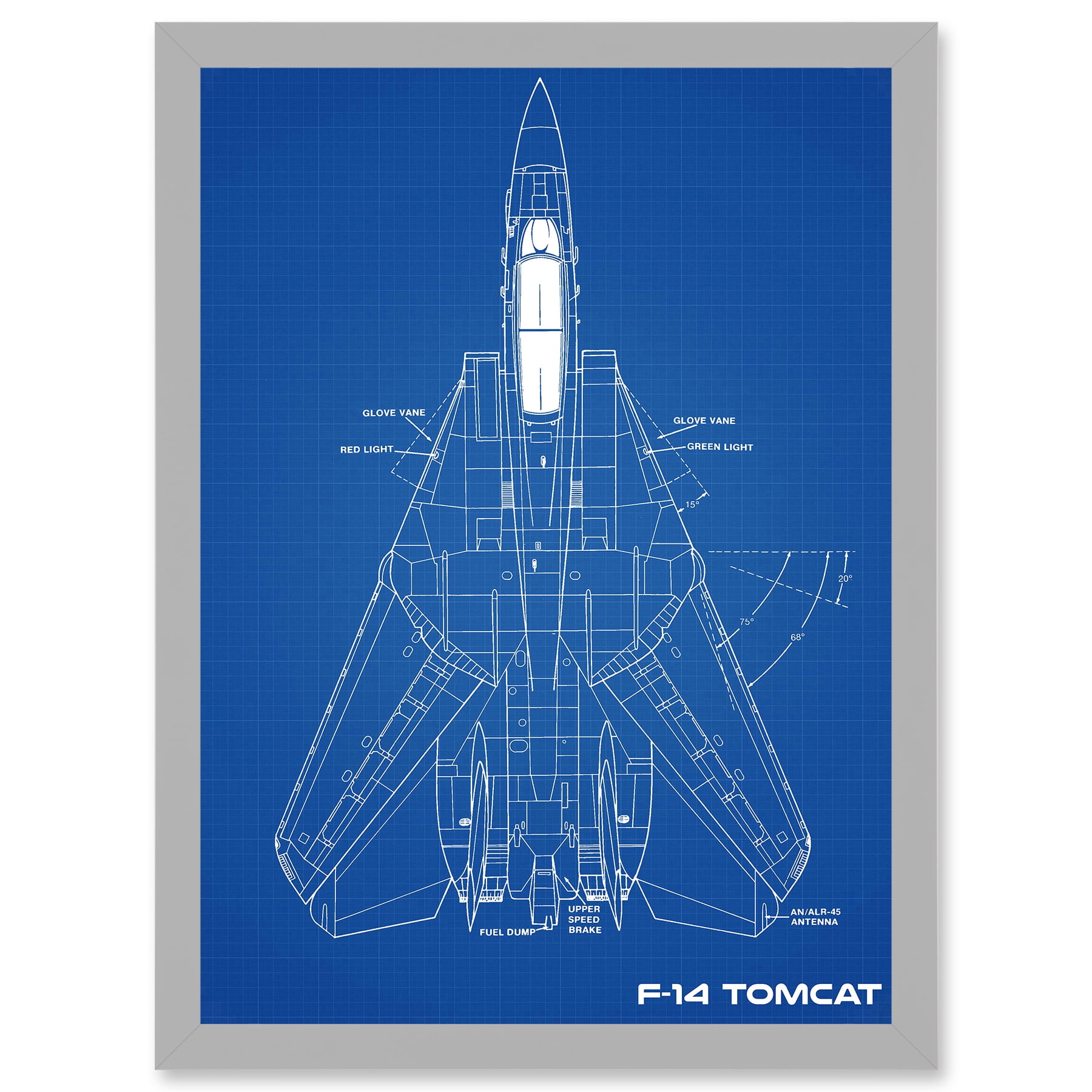 Grumman F-14 Tomcat US Airforce Fighter Plane Aircraft Blueprint Plan ...
