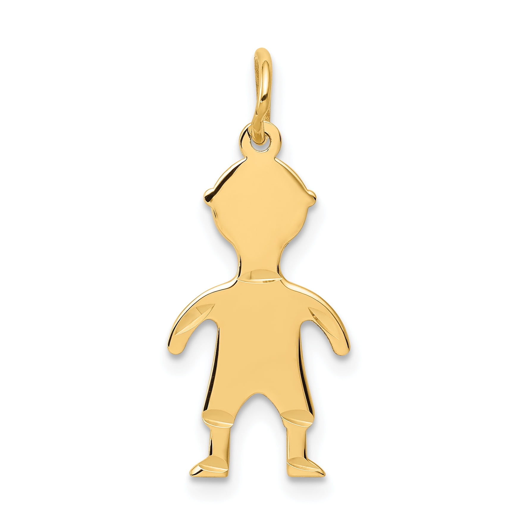 Beautiful 14k .011 Depth Engravable Boy Charm - Walmart.com