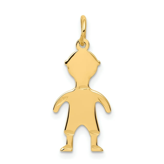 Beautiful 14k .011 Depth Engravable Boy Charm - Walmart.com