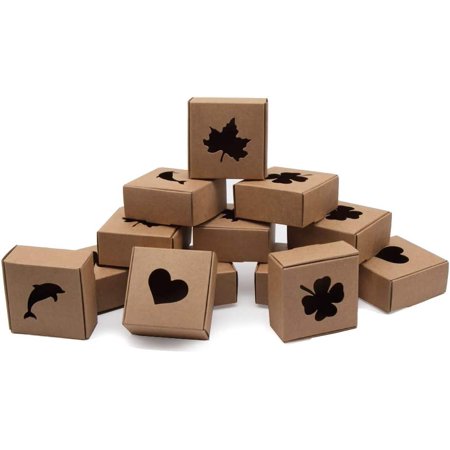 Kraft Paper Box, Set of 24 Natural Brown Kraft Wrapping Cardboard with ...