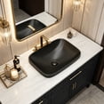 17"W x 15"D Matte Black Semi-Recessed Rectangular Vessel Sink, with ...