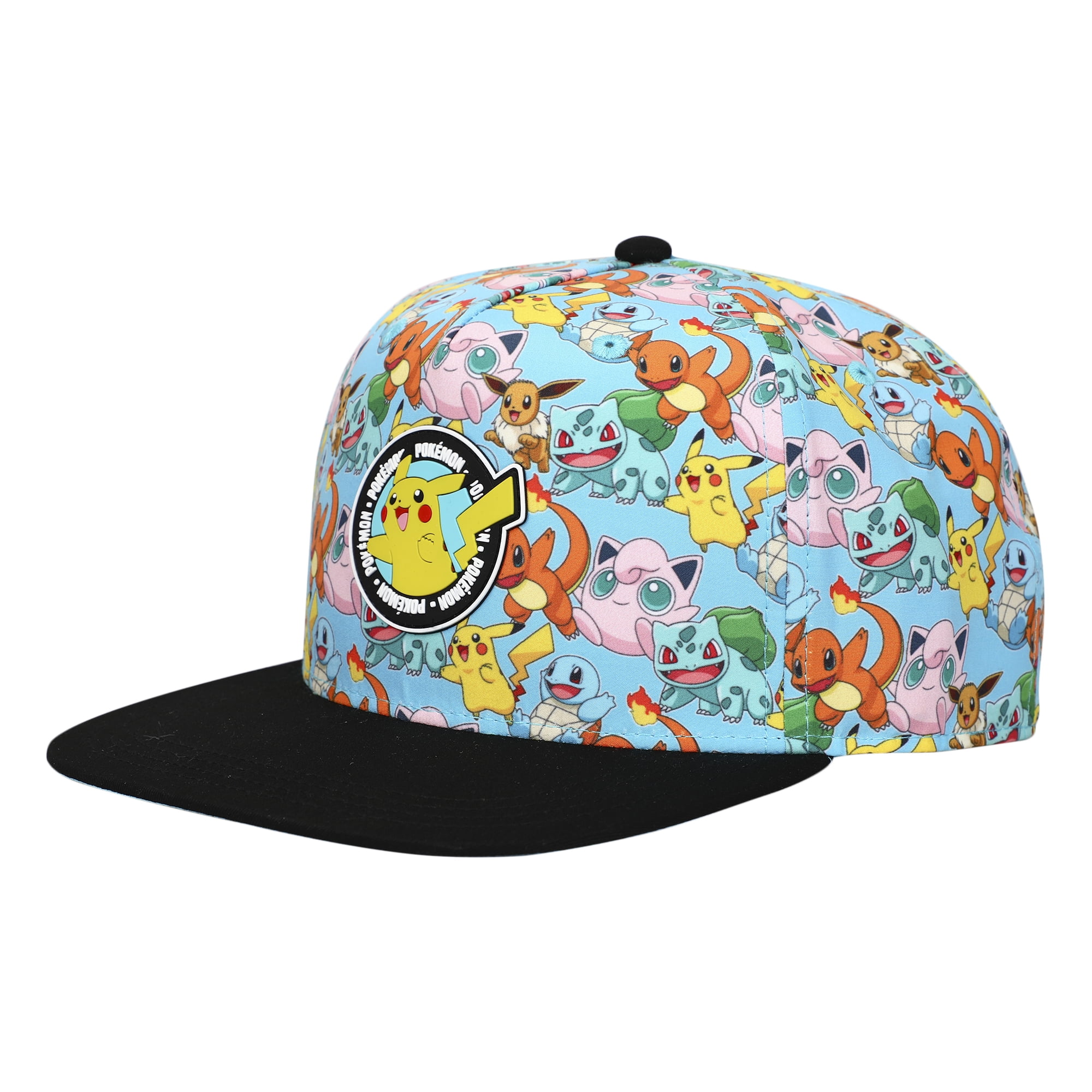 Pokemon Characters AOP Youth Light Blue Snapback Cap - Walmart.com
