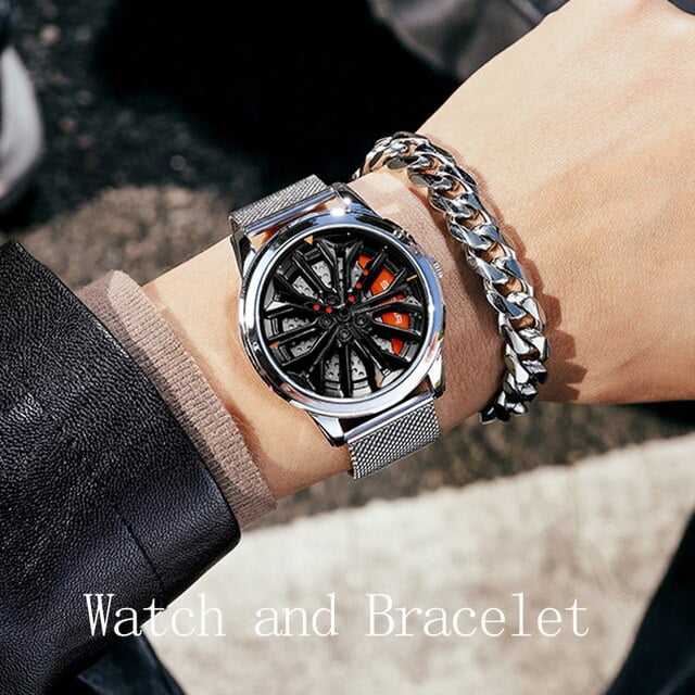 Rotation Rim Watch Hub Custom Design Sports Car Rim Sports Watch ...