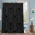 Baroque Style Shower Curtain Set with Hooks, Grey Black Skull Classical ...