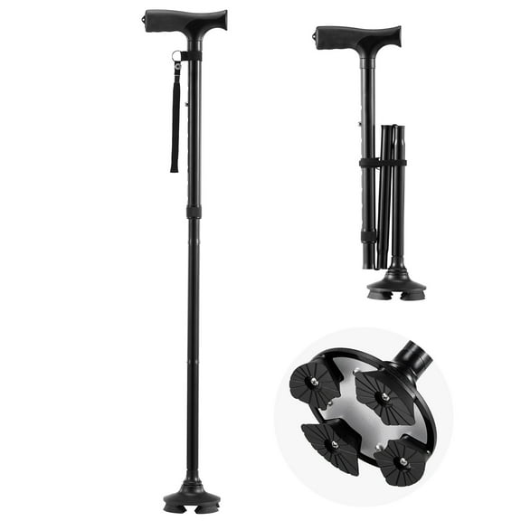 Medline Quad Walking Cane with Small Base, 29-In to 38-In Adjustable ...