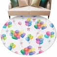 Colored Balloons 8' Round Rug for Open Concept Living Room Seating Zone ...