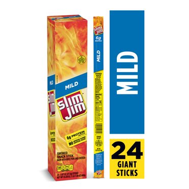 Slim Jim Original Monster Smoked Snack Stick, Smoked Meat Stick, 1.94 Oz, 18 Ct - Walmart.com