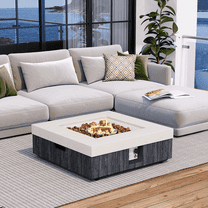 COSIEST 41" Round Dual-Texture Concrete Fire Pit Table with Cover ...