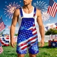 CAIVO Overalls for Men Festival Adjustable Strap With Pockets Patriotic ...