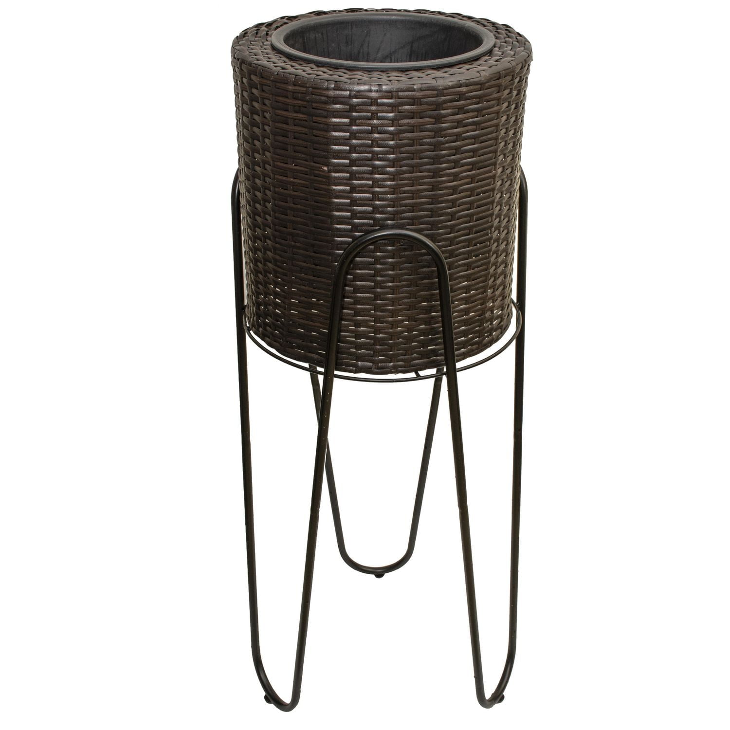 Click here for Grapevine Resin Wicker Planter With Tall Metal Sta... prices