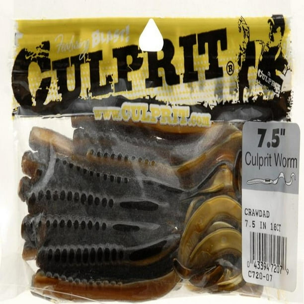 Culprit 7.5" Original Worm, Crawdad 18 Count - Walmart.com