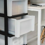 IRIS 4-Drawer Narrow Plastic Storage Drawer Cart with Organizer Top ...