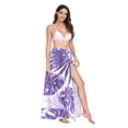 BZSMCE Flowers Leaves Purple and White Pattern Maxi Cover-Up Skirt ...