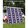4th of July RV Awning Sun Shade Screen 9'X7' White American Stars Flag ...