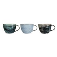 Creative Co-Op Stoneware Mug Set with Insect and Bird Designs ...