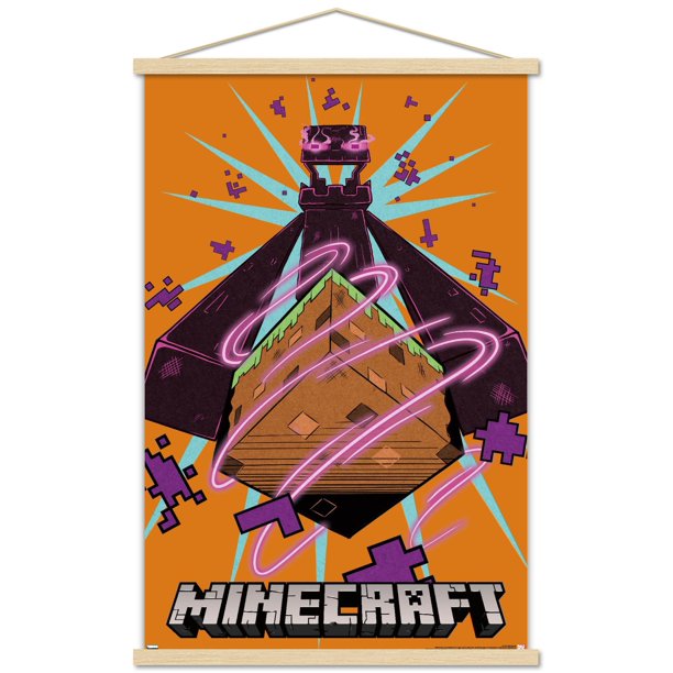 Minecraft - Enderman Wall Poster with Wooden Magnetic Frame, 22.375" x ...