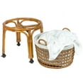 Kouboo, Rolling Wicker Laundry Basket, Stand, Locking Caster Wheels ...