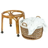 Kouboo, Rolling Wicker Laundry Basket, Stand, Locking Caster Wheels ...