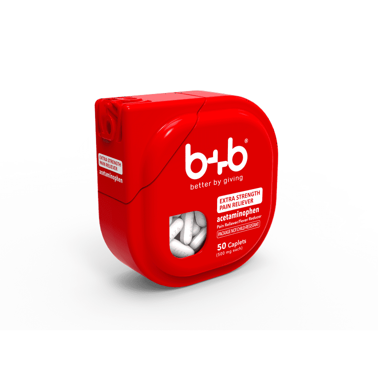 B B EXTRA STRENGTH Acetaminophen Caplets Pain Reliever, 45% OFF