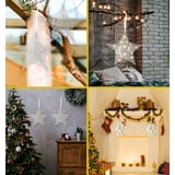 Lewondr Hanging Light Star Shape with Timer, Battery Operated Iron Wire ...