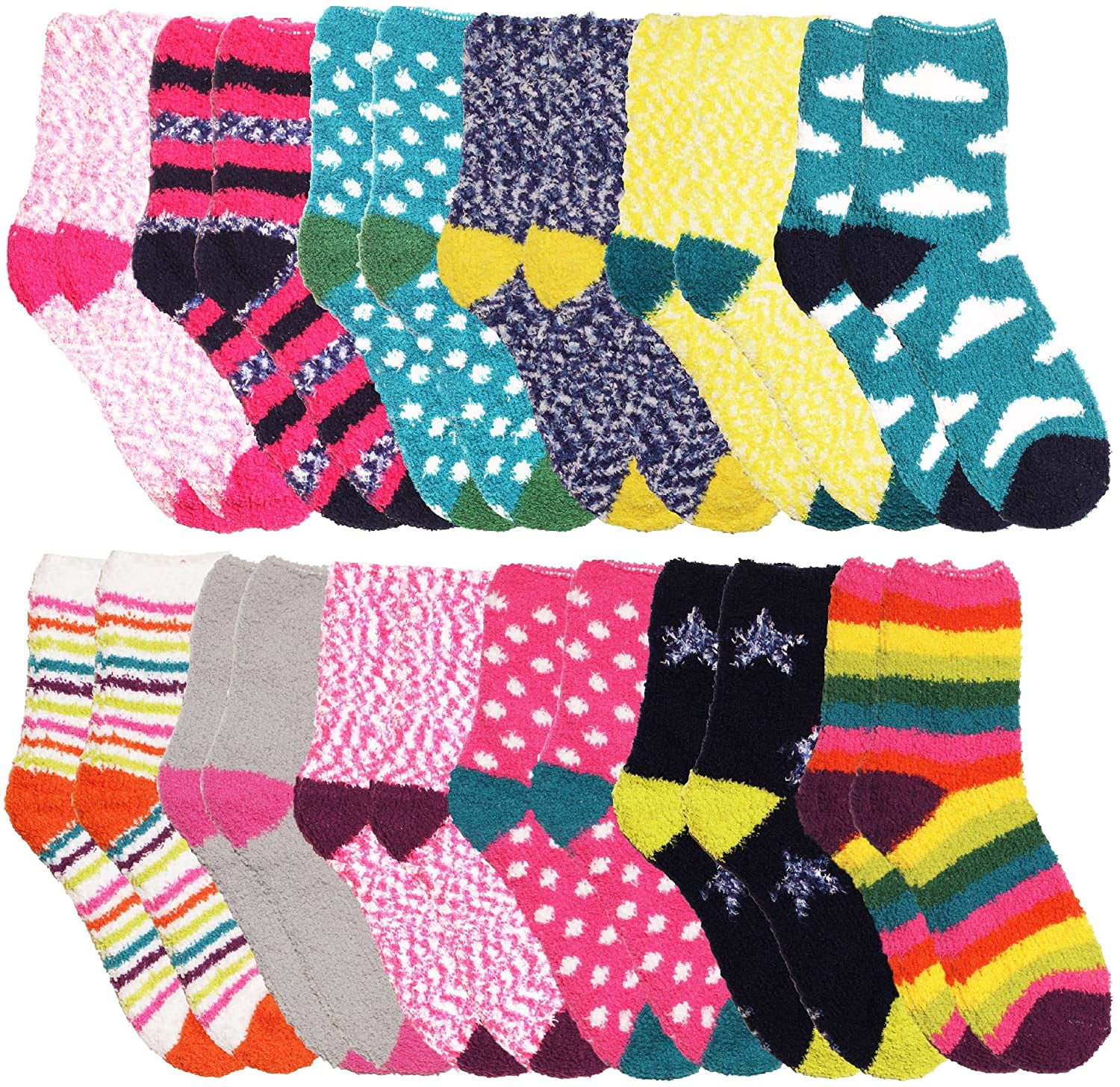 Yacht & Smith Womens Wholesale Bulk Warm And Cozy Fuzzy Socks, Colorful ...