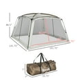 Outsunny Portable Outdoor Camping Screen Tent, 12' x 12' Screen House ...