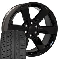 OE Wheels 20 inch Black 5652 Rims & Goodyear Tires Set Fit Specific GM ...