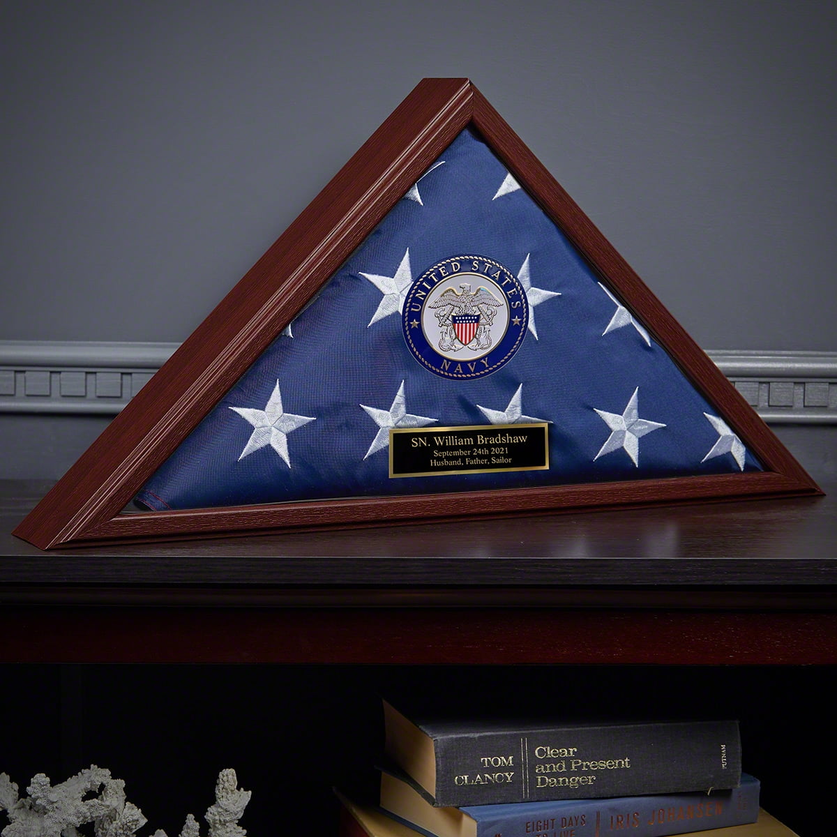 HomeWetBar Custom Navy Flag Display Case - Walmart.com