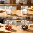 Acrylic Seasoning Jars with Airtight Lids and Spoons, Large Transparent ...