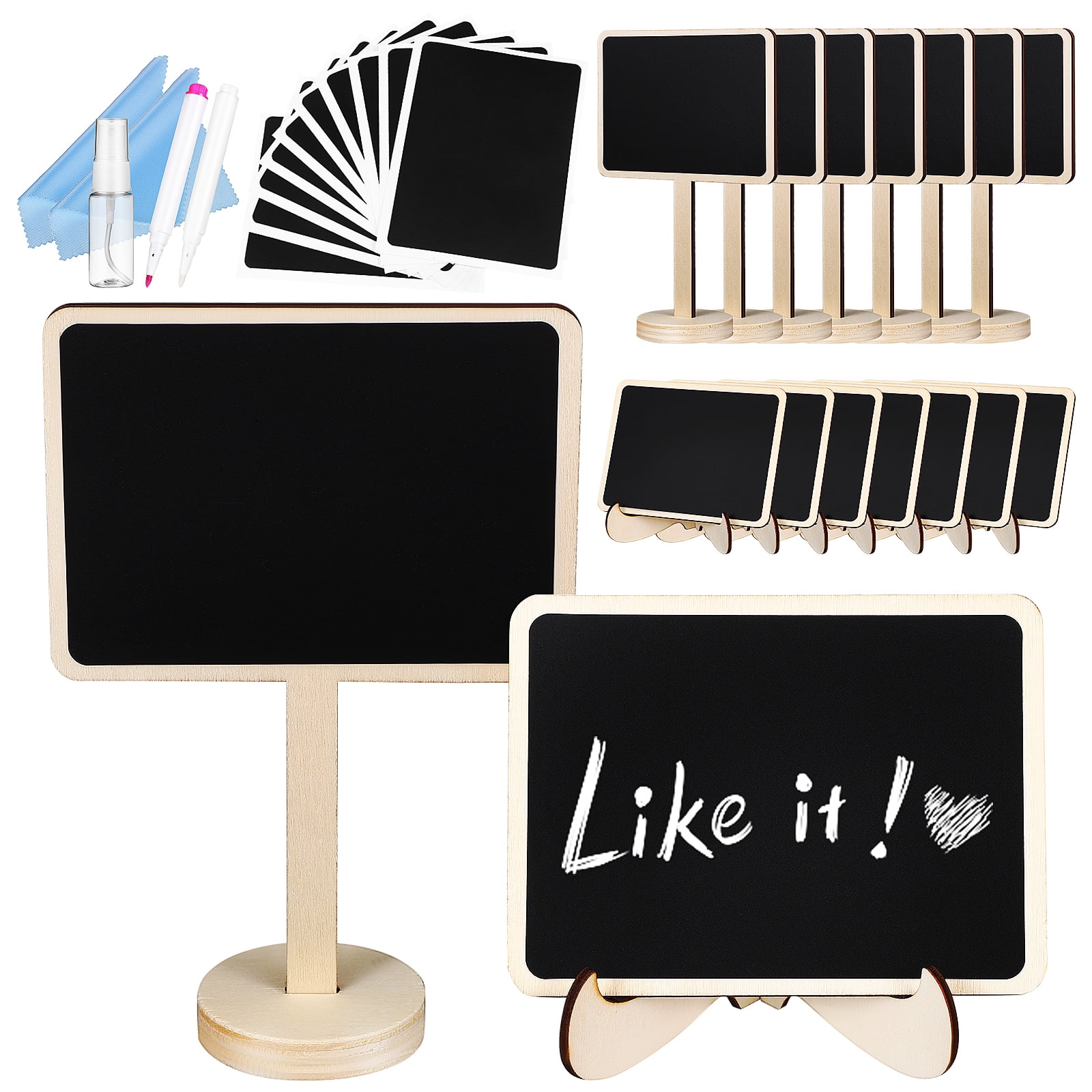 Small Chalk Boards Place Settings Table Chalkboard "Mini" With Wooden