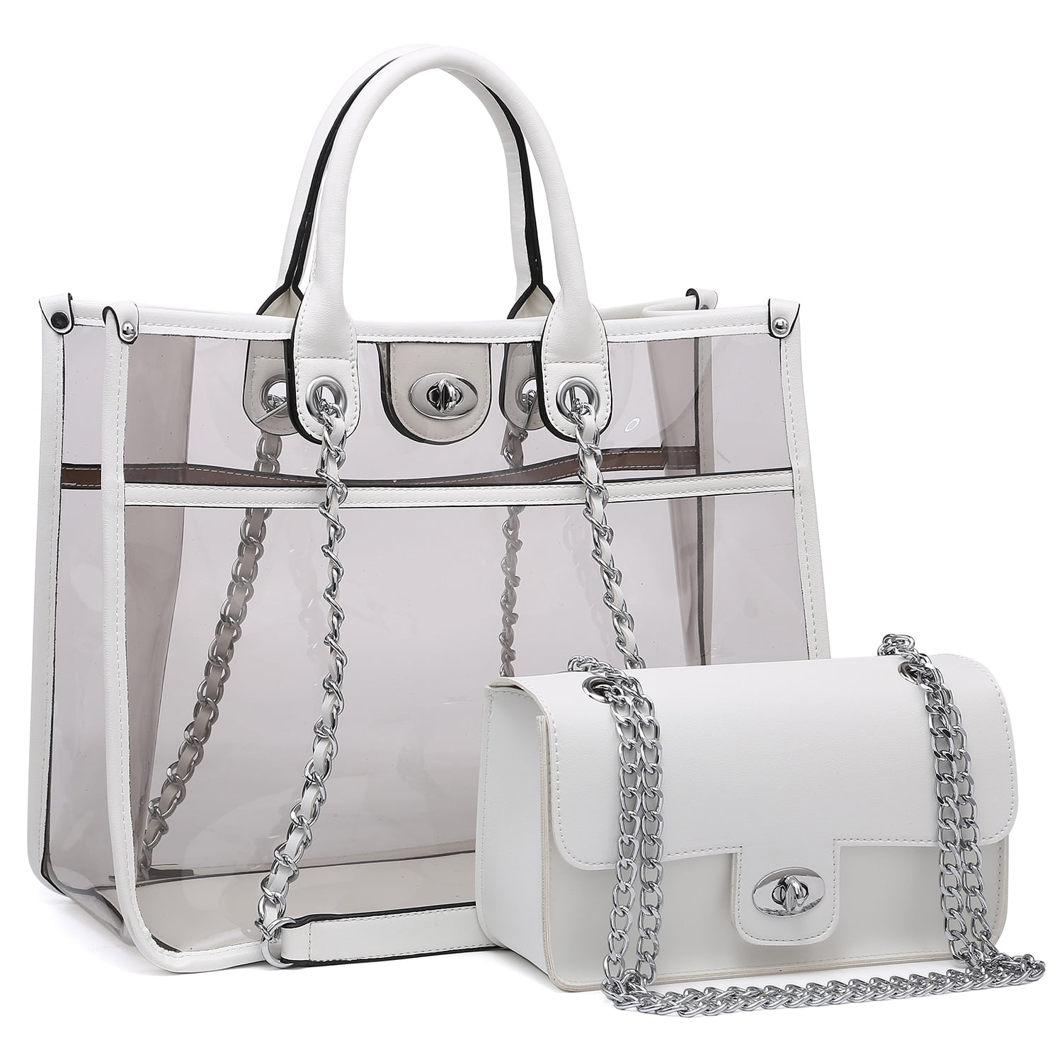 M Marco Women's Tote Bags with Crossbody Purse Set PVC Top Handle Bags ...