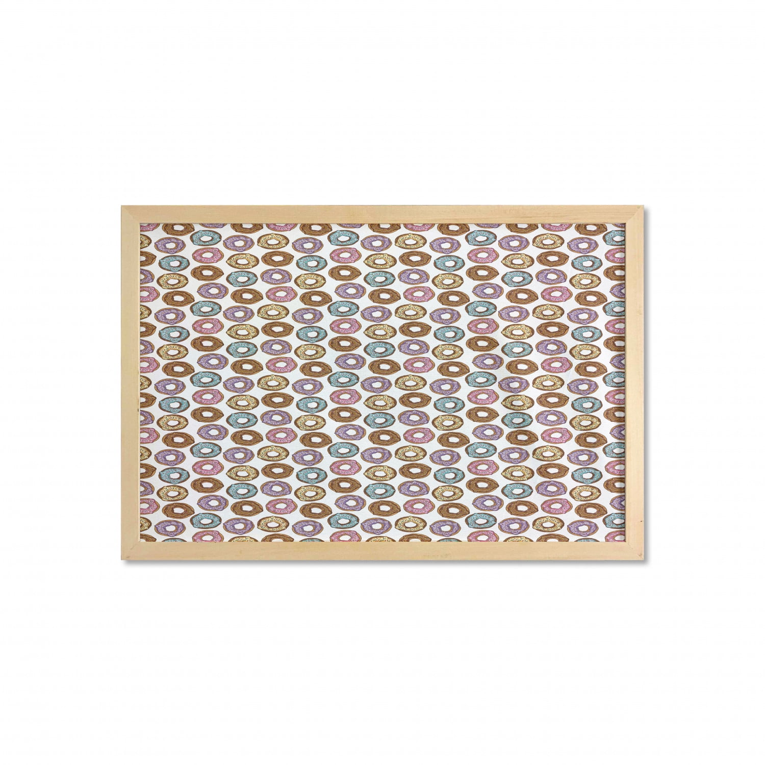 Donut Wall Art with Frame, Rhythmic Colorful Tasty Delicious Bakery ...